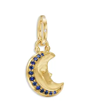 Temple St. Clair Sapphire And Diamond Crescent Moon Pendant - Gold