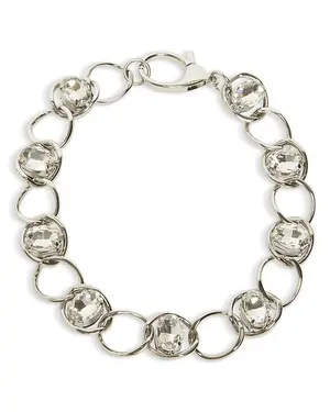 Max Mara Namur Rhinestone Link Choker Necklace - Silver