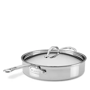 HESTAN Probond Luxe 5 Quart Professional Clad Stainless Steel Saute Pan With Lid - Silver