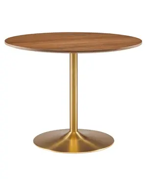 MODWAY Amuse 40" Dining Table Gold And Walnut
