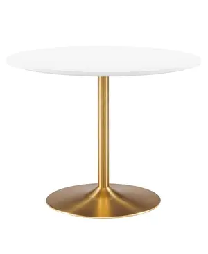 MODWAY Amuse 40" Dining Table - Gold And White