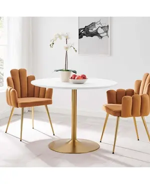MODWAY Amuse 40" Dining Table - Gold White