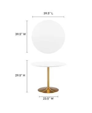 MODWAY Amuse 40" Dining Table - Gold White