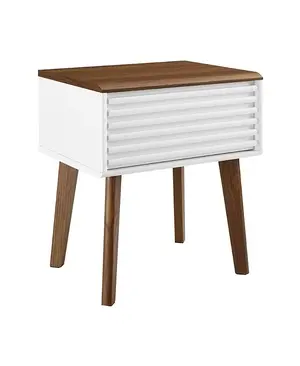 MODWAY Render End Table - Walnut White