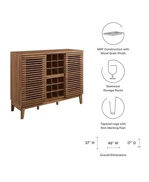 MODWAY Render Bar Cabinet - Walnut