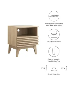 MODWAY Render Nightstand - Oak