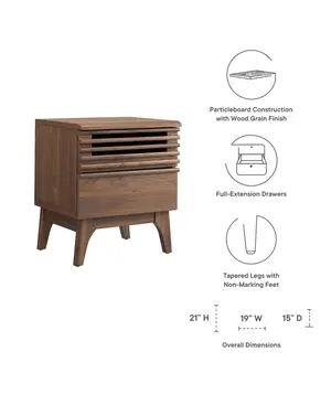 MODWAY Render Nightstand - Walnut