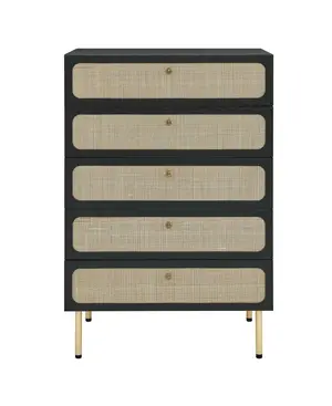 MODWAY Chaucer 5-drawer Chest - Black