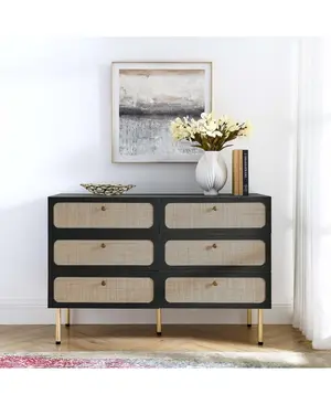 MODWAY Chaucer 6-drawer Compact Dresser - Black