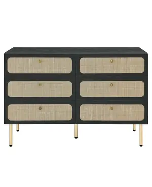 MODWAY Chaucer 6-drawer Compact Dresser - Black