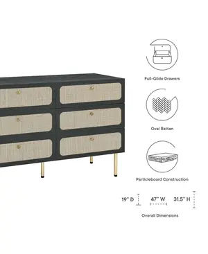 MODWAY Chaucer 6-drawer Compact Dresser