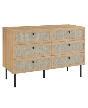 MODWAY Chaucer 6-drawer Compact Dresser Oak