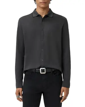 John Varvatos Drewce Button Front Shirt - Deep Charcoal