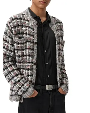 John Varvatos Textured Cardigan Sweater