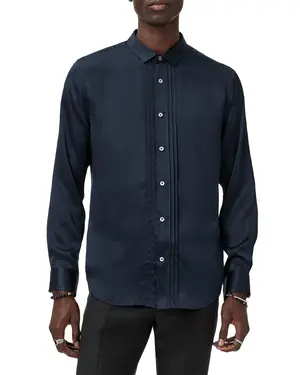 John Varvatos Albany Button Front Silk Shirt