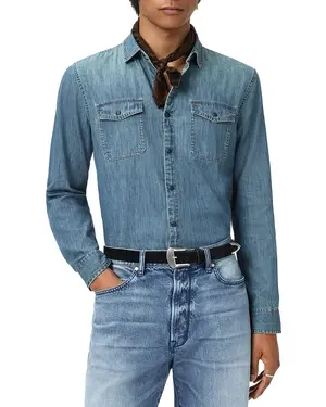 John Varvatos Otto Denim Snap Front Shirt