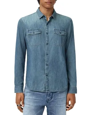 John Varvatos Otto Denim Snap Front Shirt