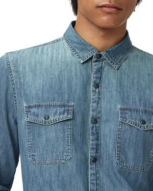 John Varvatos Otto Denim Snap Front Shirt