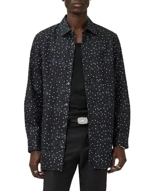 John Varvatos Rodney Printed Button Front Shirt - Black