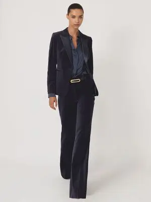 REISS Verda Petite Velvet Tuxedo Blazer