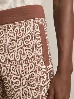 REISS Tile Pattern Knit Shorts