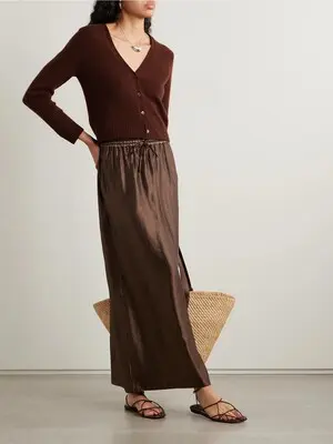 DÔEN Cameron Cashmere Cardigan - Brown