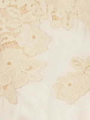 DÔEN Lucine Lace-trimmed Silk-satin Blouse