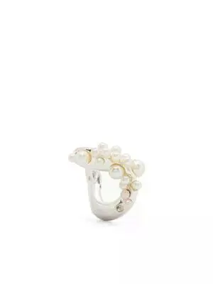 BEATRIZ PALACIOS Medium Wave Ear Cuff - Silver