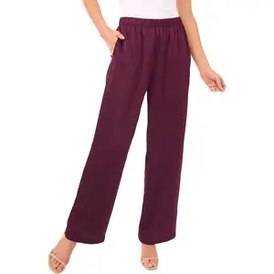 CECE DUPRAZ Straight-leg Crepe Pants With Elastic Waist - Potent Purple