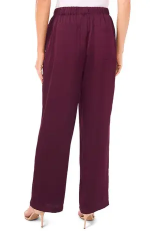 CECE DUPRAZ Straight-leg Crepe Pants With Elastic Waist - Potent Purple
