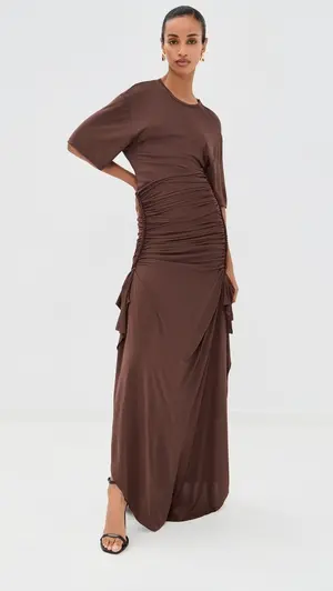 Christopher Esber Shibari Jersey Ruched Tee Dress