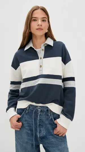 Faherty Brand High Standard Fleece Rugby Top