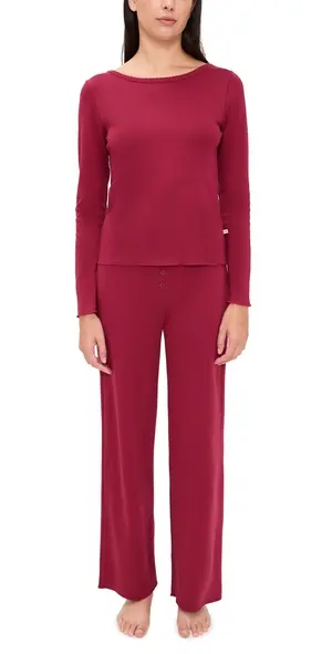Morgan Lane Ellie Pajama Set - Cranberry