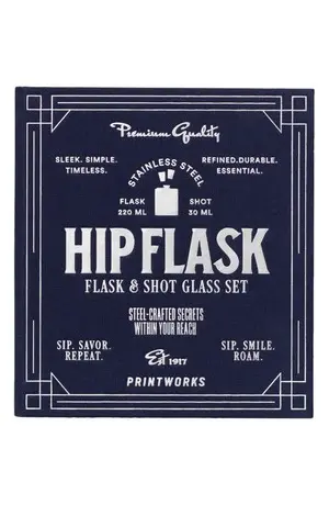 PRINTWORKS Hip Flask & Shot Glass Set