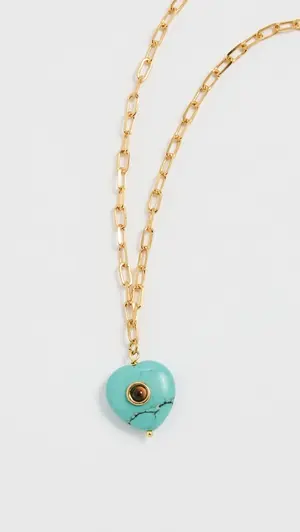 MAYAMAR Heart-shaped Turquoise And Round Tiger Eye Necklace