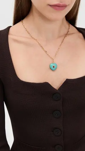 MAYAMAR Heart-shaped Turquoise And Round Tiger Eye Necklace