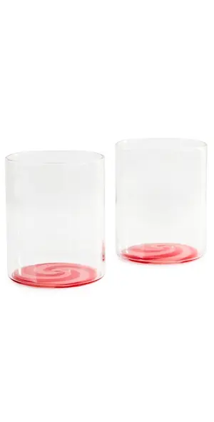 FAZEEK Swirl Tumblers Set Of 2 - Red/pink