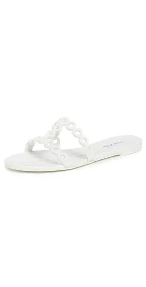 AQUAZZURA Infinity Chain Jelly Flat Sandals - White