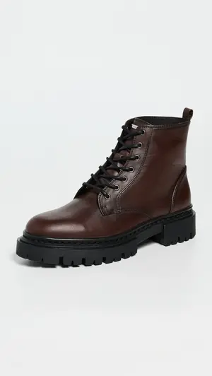 Staud Henry Combat Boots - Espresso