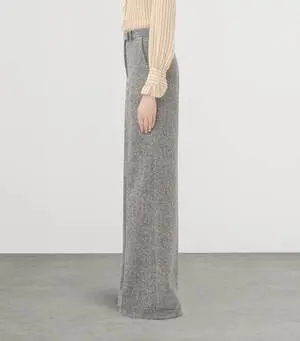 Valentino Garavani Wool-blend Speckled Wide-leg Trousers