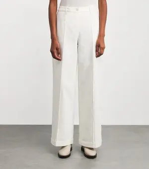 Eleventy Cotton-blend Pleated Trousers