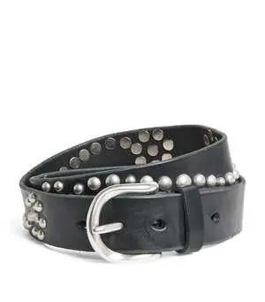Our Legacy Bridle Leather Studded Belt - Black