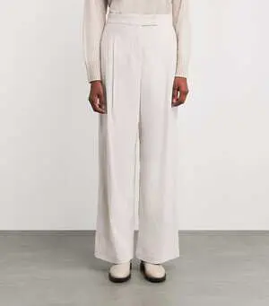 Eleventy Cotton-blend Corduroy Wide Leg Trousers