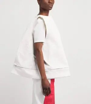 Issey Miyake Cotton Canvas Sculptural Shoulder Bag