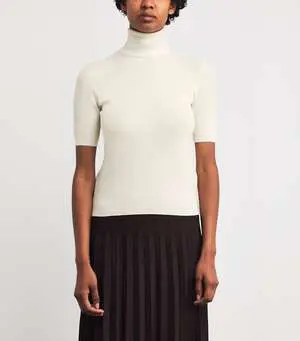 Eleventy Cashmere Rollneck Short-sleeve Sweater