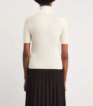 Eleventy Cashmere Rollneck Short-sleeve Sweater