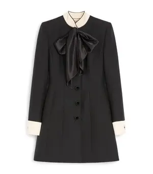 Valentino Garavani Wool-silk Crepe Mini Shirt Dress