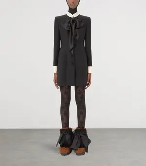Valentino Garavani Wool-silk Crepe Mini Shirt Dress