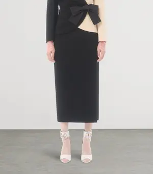 Valentino Garavani Virgin Wool Midi Skirt - Black
