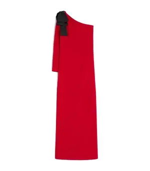 Valentino Garavani Silk One-shoulder Gown With Satin Bow